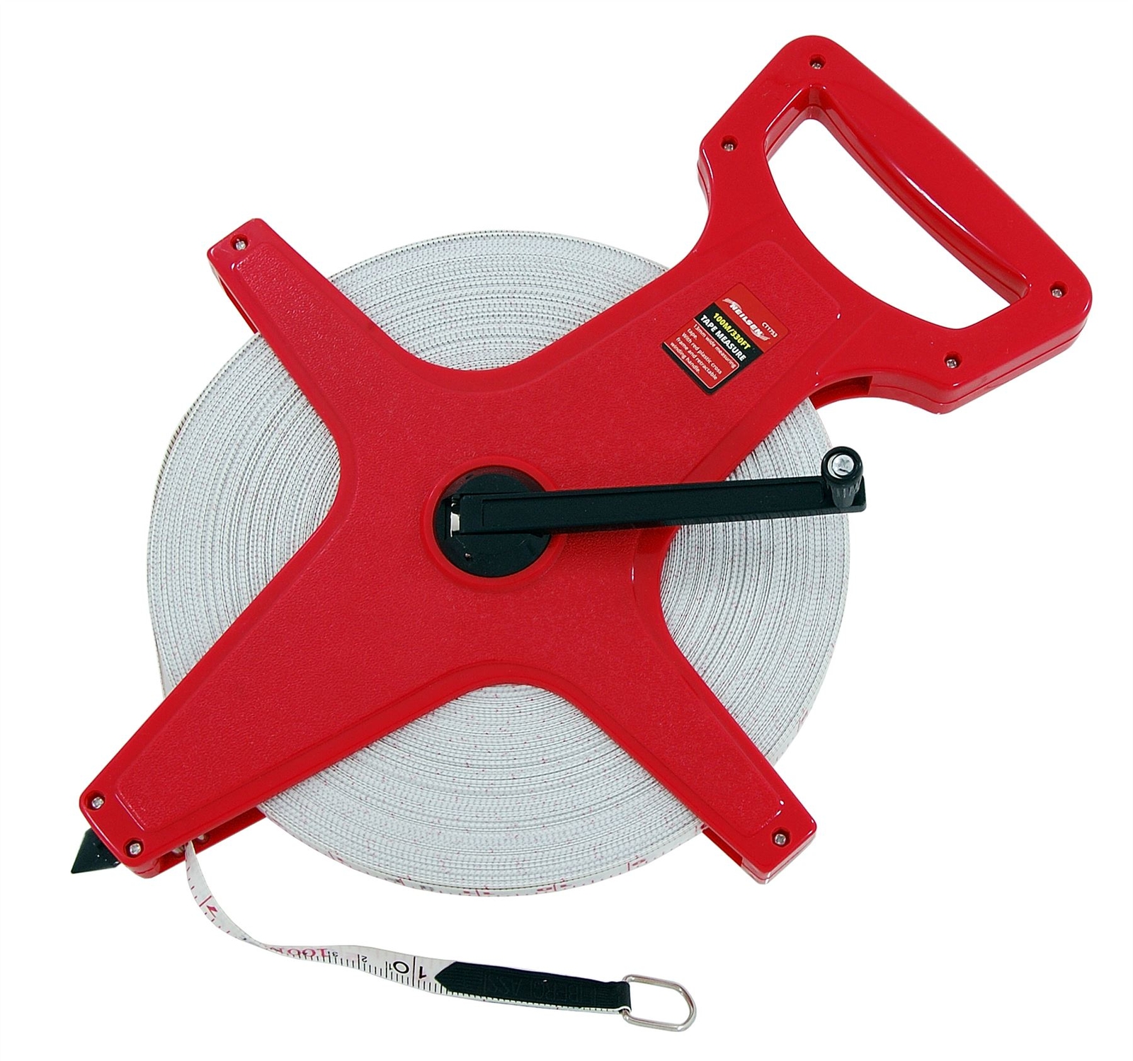 100m Tape Measure 330ft Heavy Duty Long Open Reel Fibreglass Surveyors ...