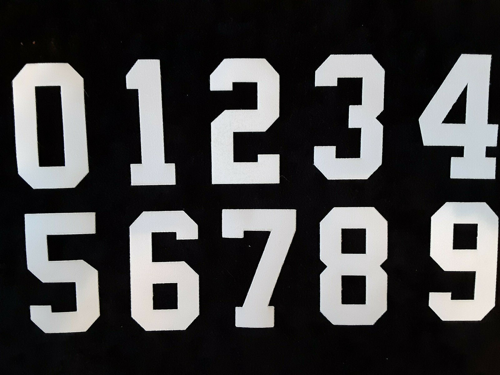 Tackle Twill Numbers 3" Block Font NHL, NFL, NBA, MLB Authentic Jersey ...