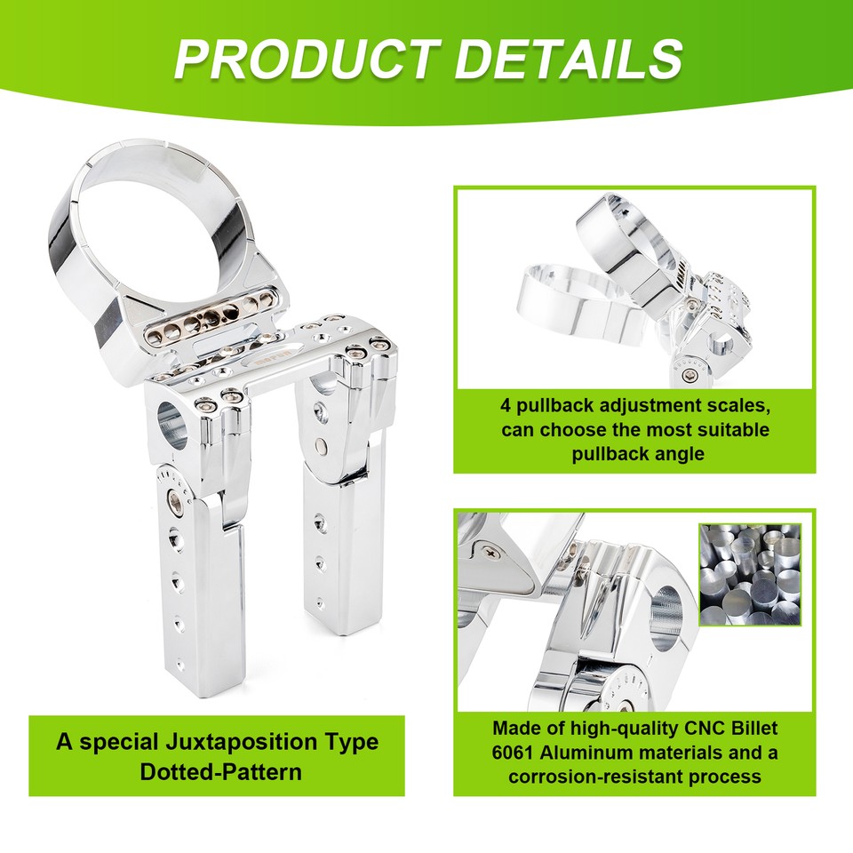 6" Handlebar Risers Clamp w/Gauge Housing Bracket for Harley Sportster ...