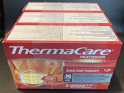 ThermaCare Lower Back & Hip Pain Relief Heat Wraps 3x Boxes L-XL 6 ...