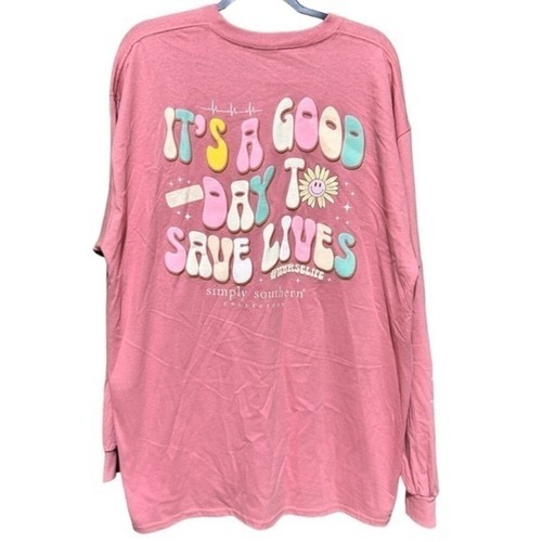 NWT Simply Southern "It's A Good Day To Save Lives" Long Sleeve Tshirt ...