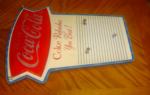 VINTAGE WOODEN DRINK COCA-COLA WALL HANGING NOTE PAD, COKE CALENDAR Pad ...
