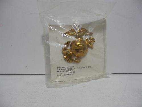 NEW OFFICER GOLD USMC INSIGNIA 1989 SERVICE CAP VINTAGE AWARD USGI ...