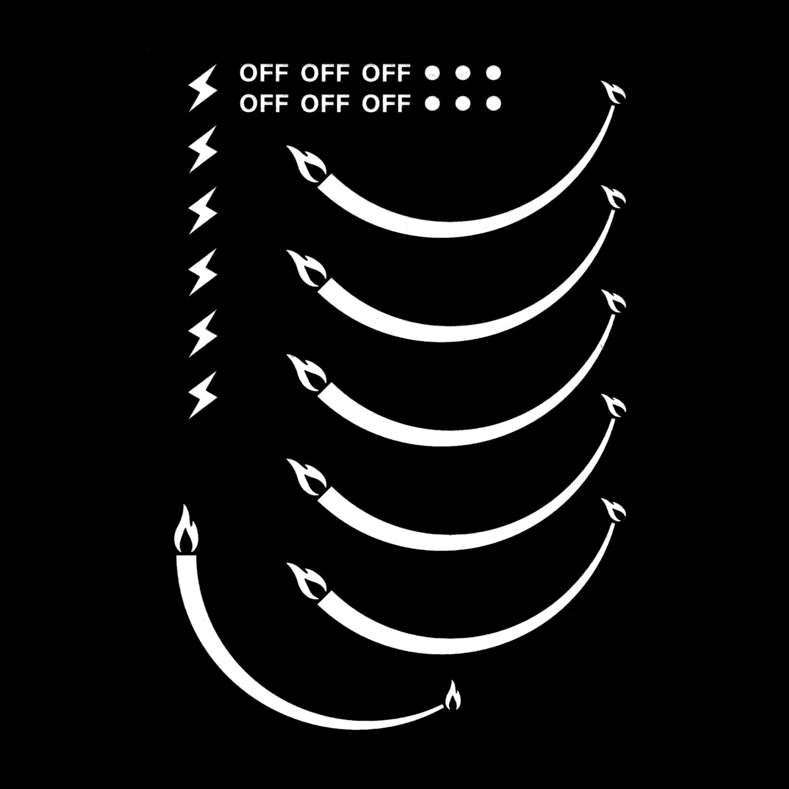 6 Flame White 1/3 Turn Clockwise Gas Hob Dial Decal Stove Knob Adhesive ...