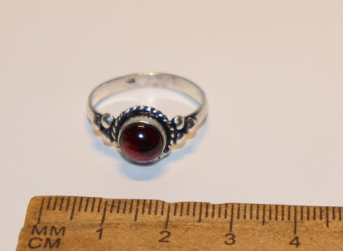 Sterling Red Color Stone Ring Size 9 2.64 Grams | eBay