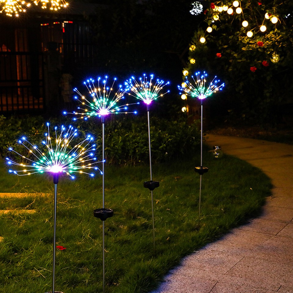 1PC 150 LED Solar Firework Lights Outdoor Garden Decor Waterproof Path ...