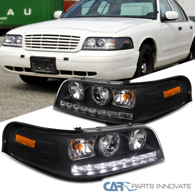 Fit 98-11 Ford Crown Victoria Matte Black SMD LED Bar Projector ...