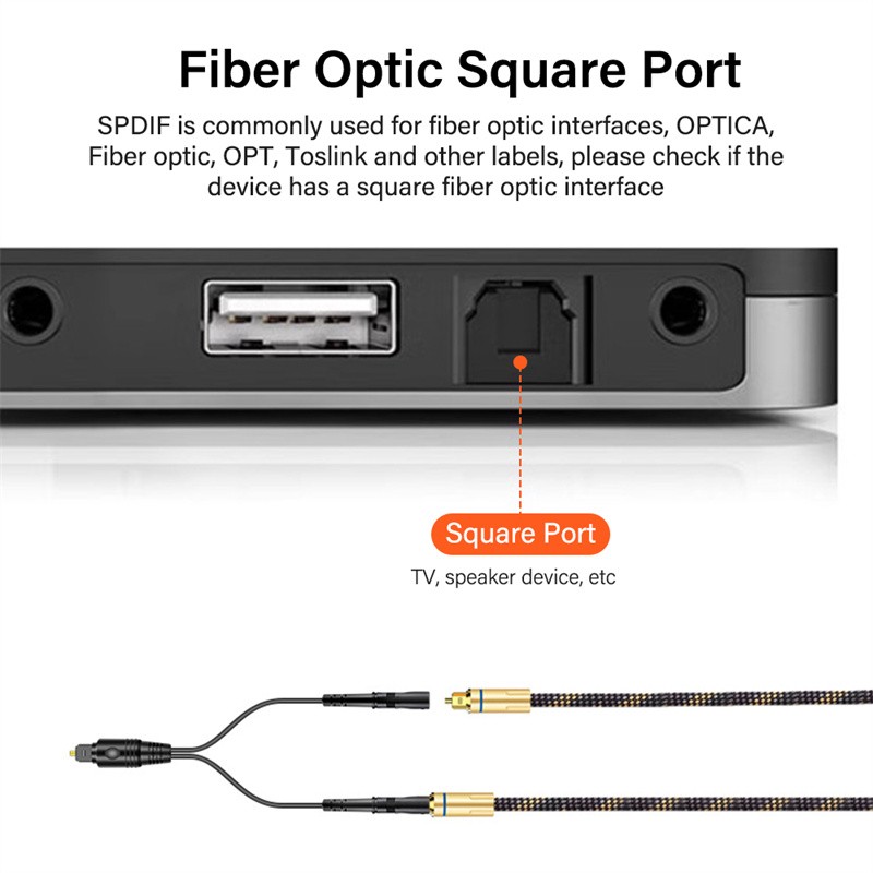 1/2 Female to Male Fiber Optic Audio Cable Hi-Fi Adapter Home Theater ...