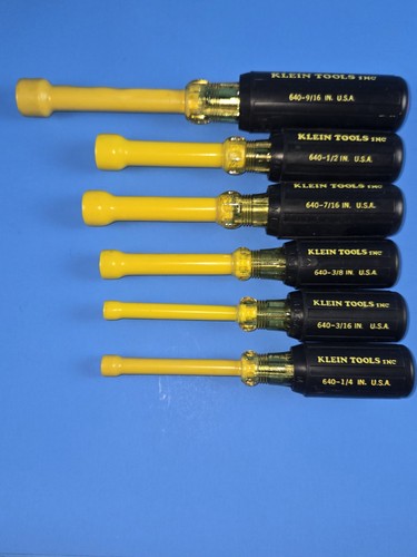 KLEIN TOOLS LOT OF 6 COATED INSULATED NUT-DRIVER SET 640- SERIES NOS | eBay