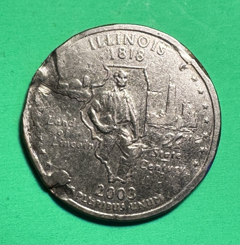 2003 -D Statehood Quarter Error Smashed Obverse Reverse Die Clash | eBay