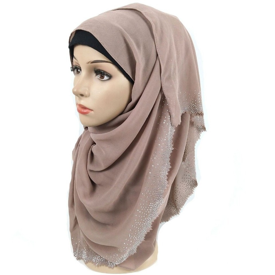 Women's Chiffon Scarf Muslim Hijabs Shawls Head Wrap Scarves ...