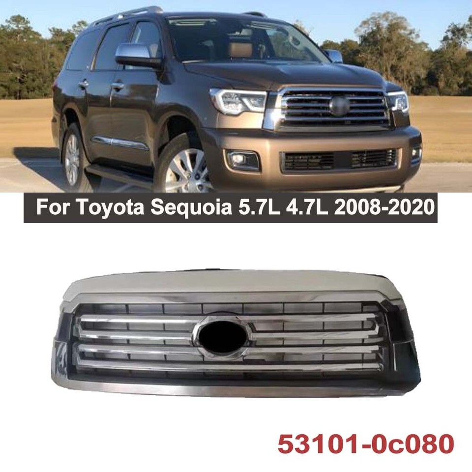 53101-0c080 Chrome Grille w/o Brackets Fits For Toyota Sequoia 5.7L 4 ...