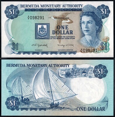 Bermuda Paper money 1 dollar 1982 | eBay