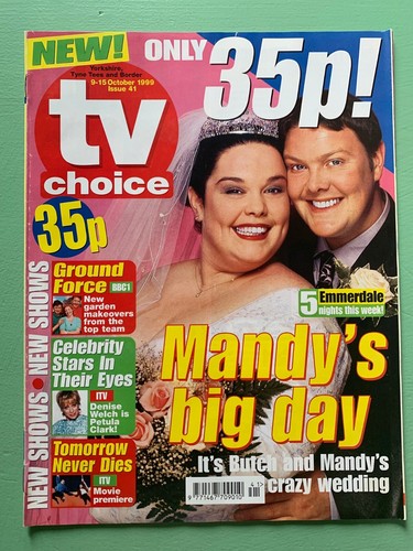TV CHOICE mag 9-October-1999 EMMERDALE Lisa Riley Caron Keating Denise ...