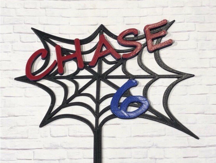 Spiderman Personalized Cake Topper Marvel Spiderman Web Cake Topper | eBay