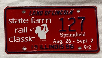 LICENSE PLATES ILLINOIS STATE FARM RAIL CLASSIC 128 1996 | eBay
