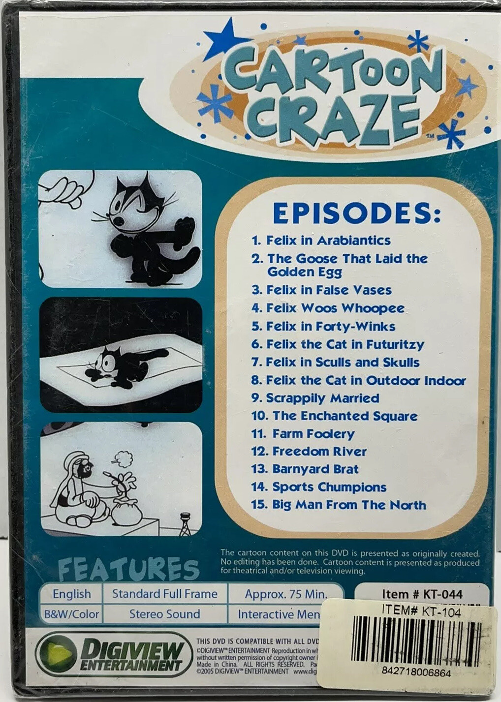 Felix the Cat: Felix in Arabiantics Cartoon Craze DVD NEW 2005 Digview ...