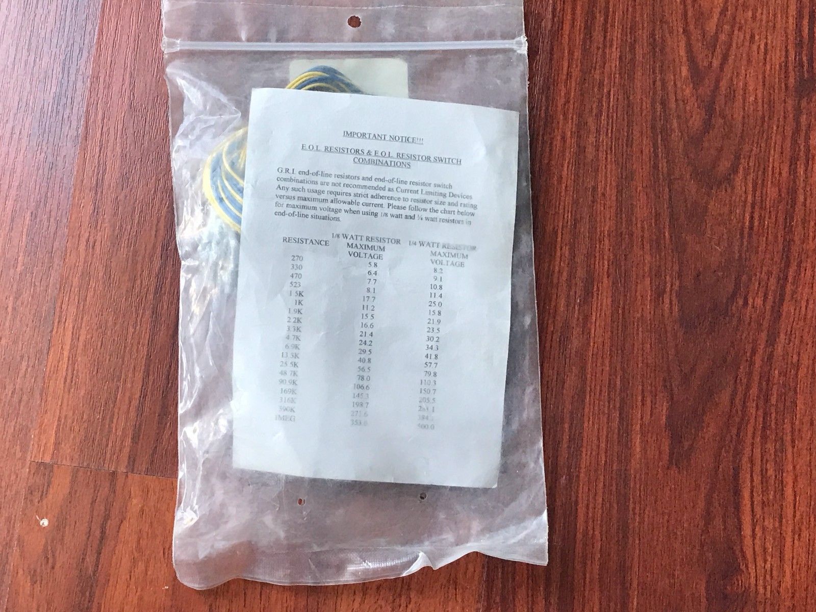 New 10-Pack GRI 8366-G - RESISTOR PACK W/2 10K RESISTORS 2 BLU 2 YELL ...