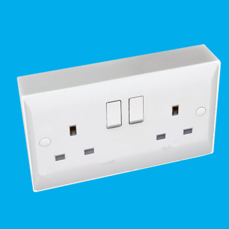 Single 1 Gang to 2 UK 3Pin Plug Double Wall Socket Converter Adaptor ...