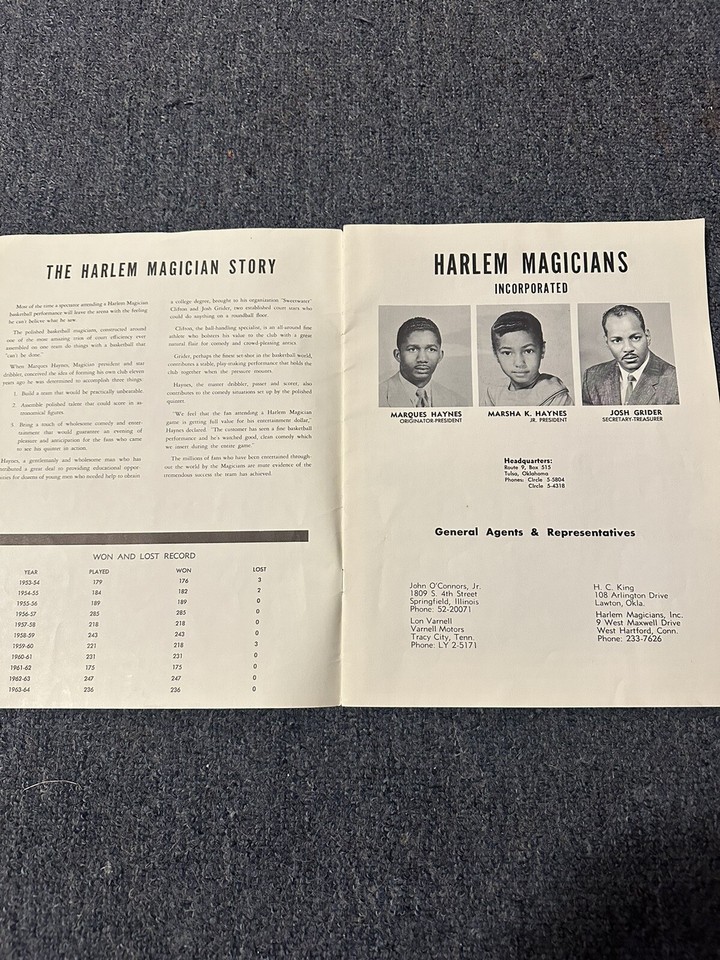 Harlem Magicians 1964-65 12th Anniversary Basketball Program | eBay