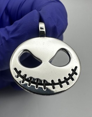 925 Sterling Silver Custom 3D Printed Jack Skellington Pendant Antique ...