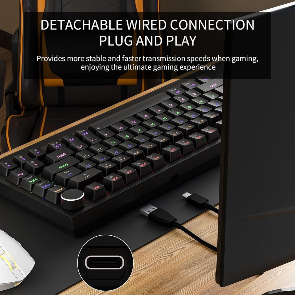 GM326 Mechanical Keyboard,Wired Gaming Keyboard,75% Percent TKL Hot ...