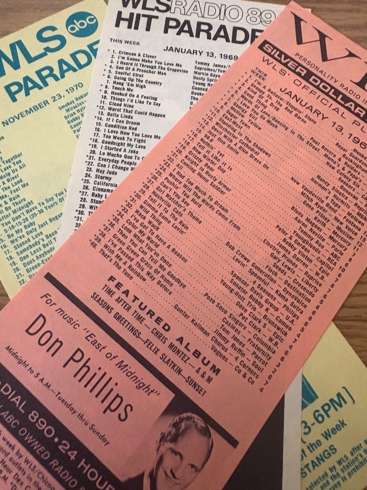 WLS Silver Dollar & Hit Parade Mighty 890 Record Survey Chicago 1/67 1/ ...