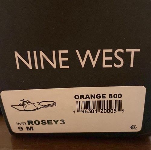 HTF! Nine West FALL Rosey Flat Slide Blood “Orange” Sandals Size 9 NIB ...