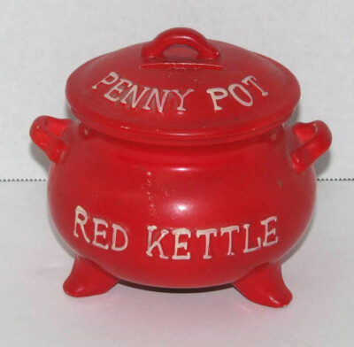 1960's Red Kettle Penny Pot Ceramic Coin Bank Lego Japan | eBay
