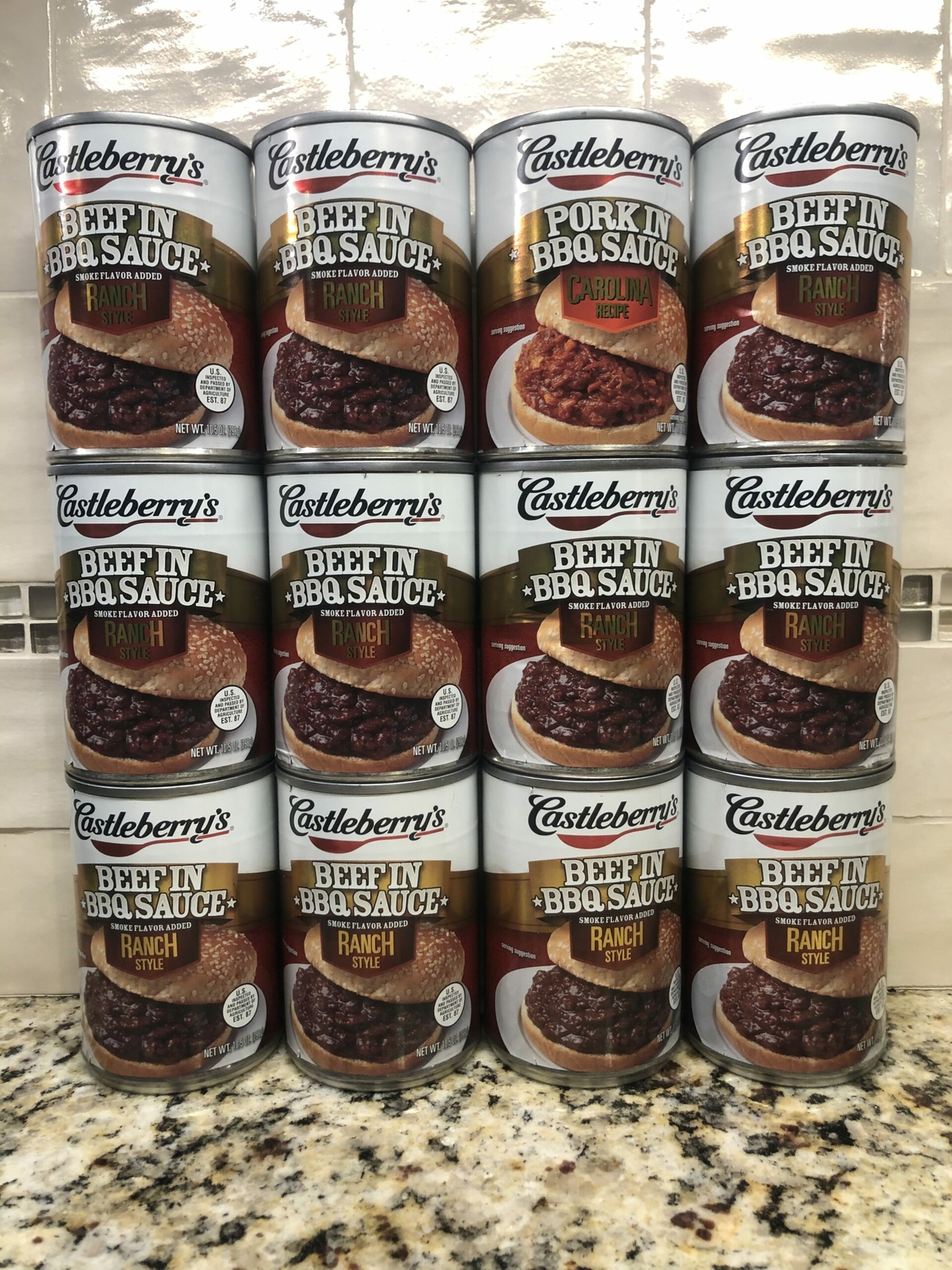 12 CANS Castleberry's Beef in BBQ Sauce Ranch Style 10.5 oz Sandwich ...