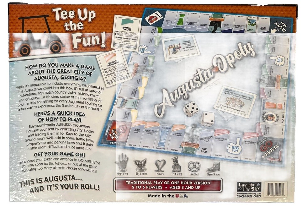 New! Augusta*Opoly Georgia Home of Master's Golf Tournament Board Game ...