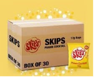 Skips Prawn Cocktail Crisps 30 x 17g Bags Tingly & Melty Snacks KP ...