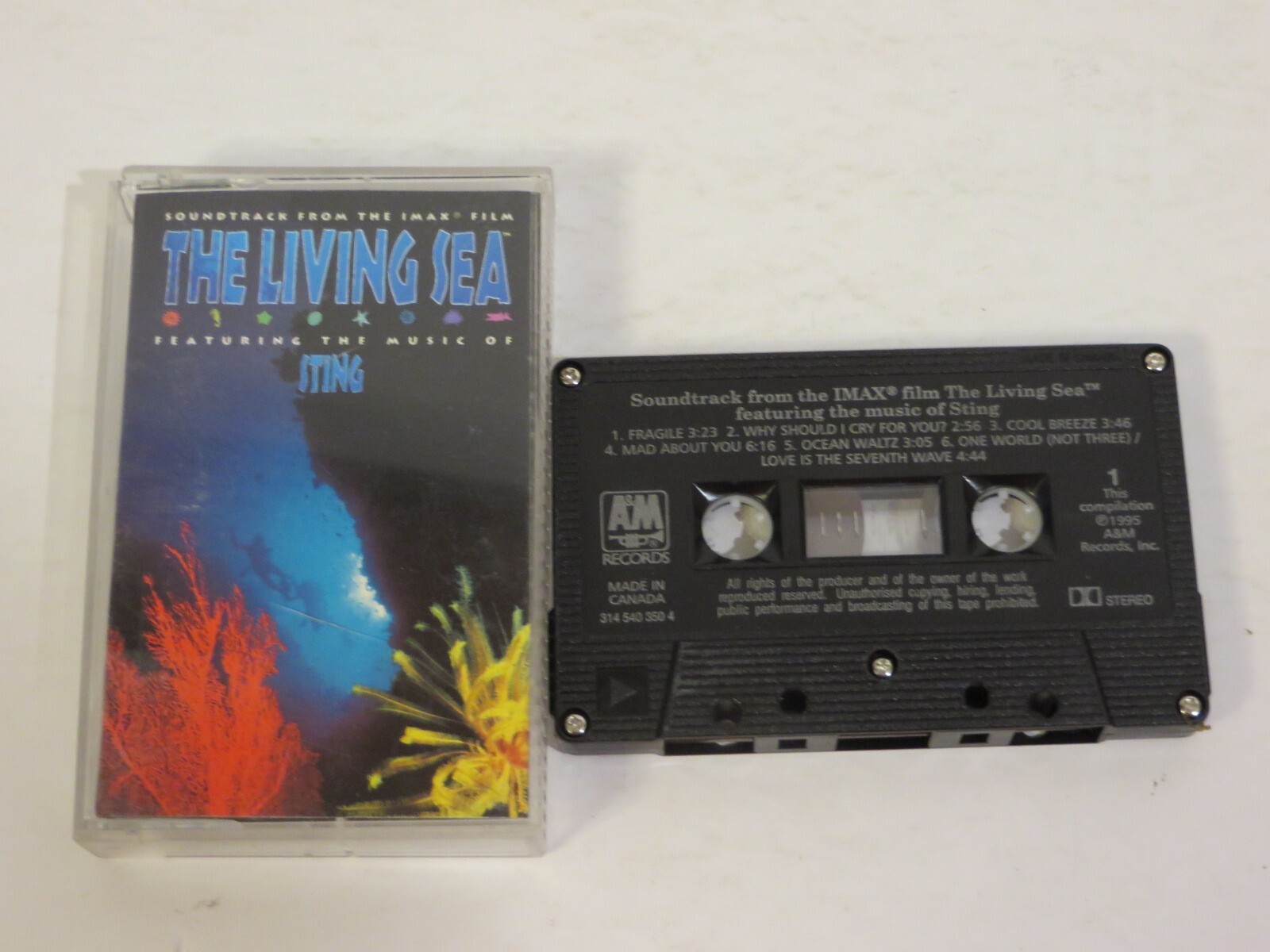 THE LIVING SEA IMAX FILM SOUNDTRACK OST MUSIC BY STING AUDIO CASSETTE ...
