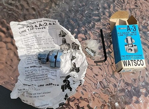 WATSCO A-3 ADJUSTABLE LINE TAP VALVE 3/16" to 1/4" OUTER DIAMETER TUBES ...