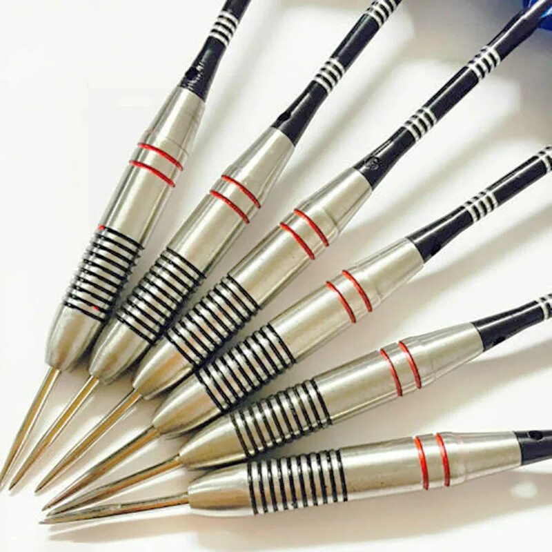 24g Dart Set 6PCS Steel Tip Darts Flights Anti-Fall Hard Dart Stainless ...