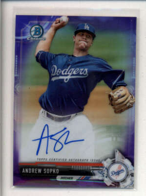 ANDREW SOPKO 2017 BOWMAN CHROME ROOKIE PURPLE REFRACTOR AUTO #125/250 ...