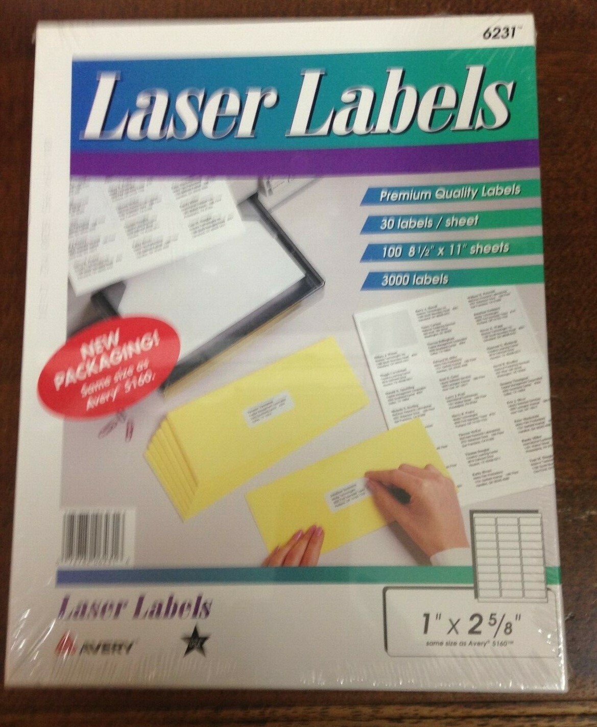 Avery 6231 Laser Labels 1x2-5/8 White 3000ct 100 Sheets. Sealed Box ...