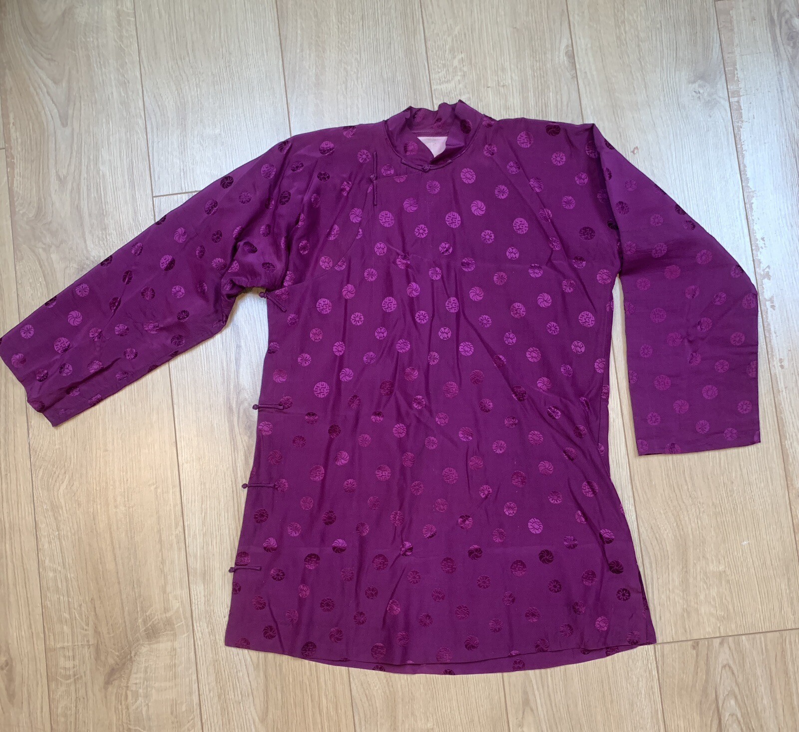 Vintage Antique Chinese Qipao Cheongsam Blouse Purple - Gem
