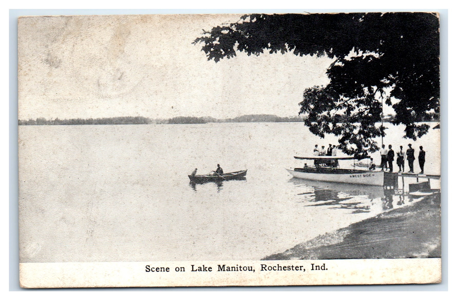 Rochester, IN Postcard- SCENE LAKE MANITOU Boats People | eBay