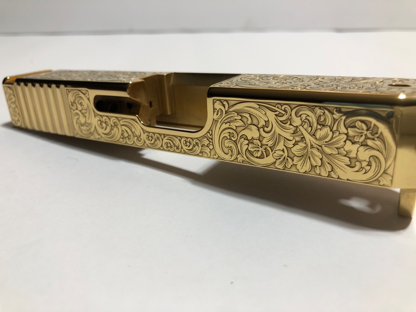 DEEP Laser engraved 24k gold plated glock 26 Slide gen 3 scrolls | eBay