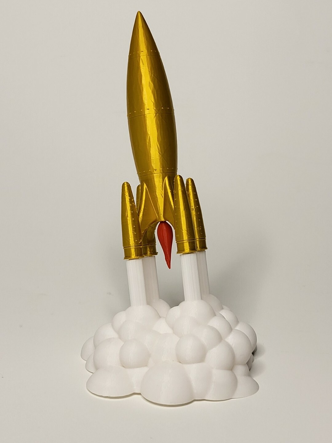 3D Printed Rocket Model, Scifi Space Rocket, Aerospace Decor 7.6" Gold ...