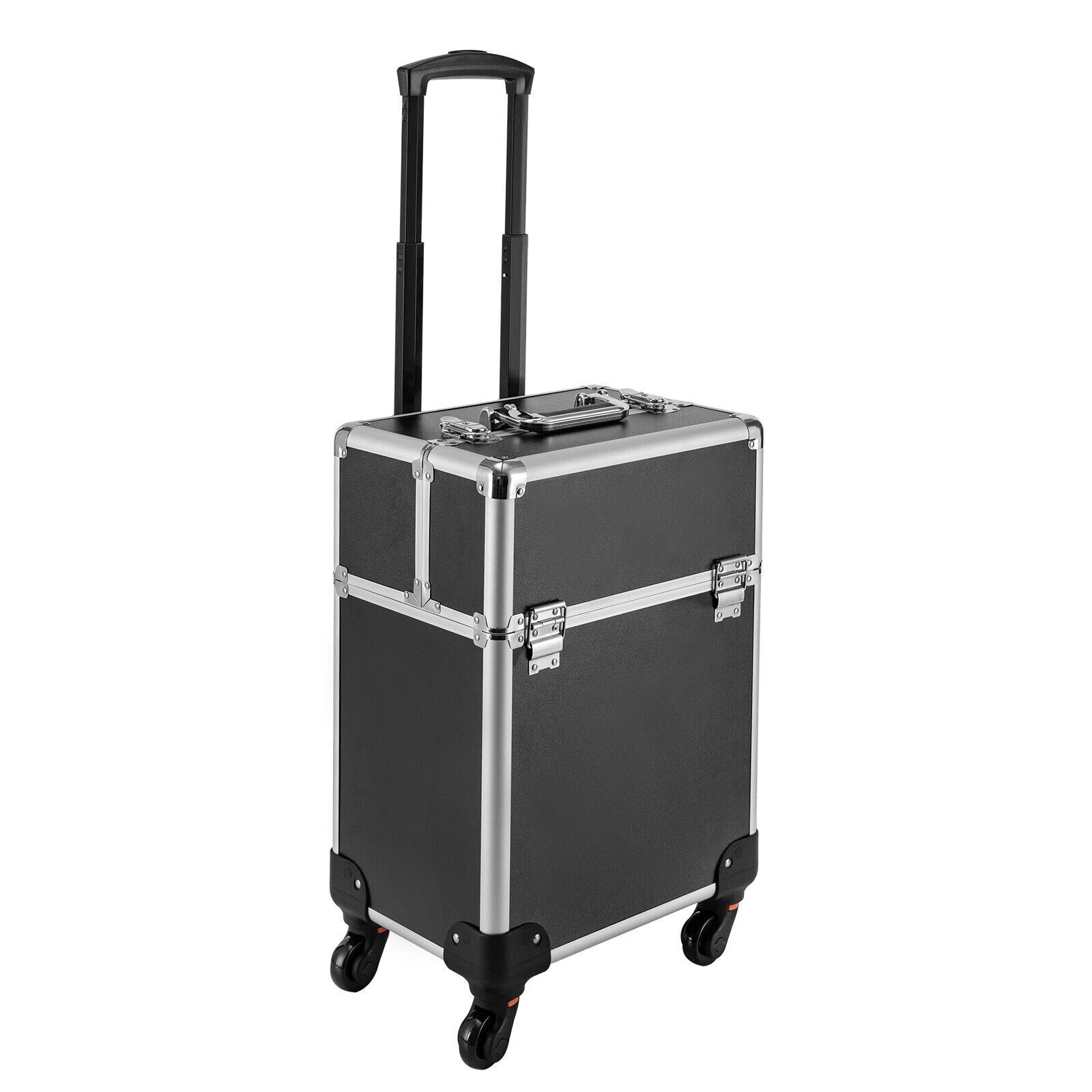 Rolling Aluminum Alloy Makeup Train Case Cosmetic Trolley Storage ...