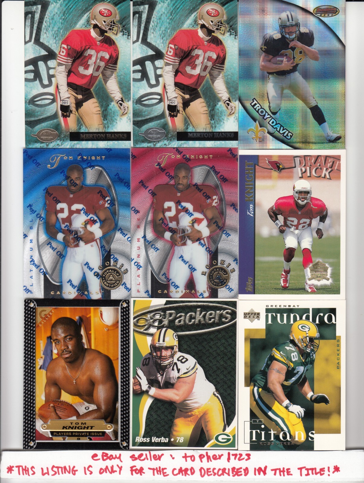 (TC) 1996 Topps Gilt Edge Silver Parallel MERTON HANKS #50 49ers/Iowa ...