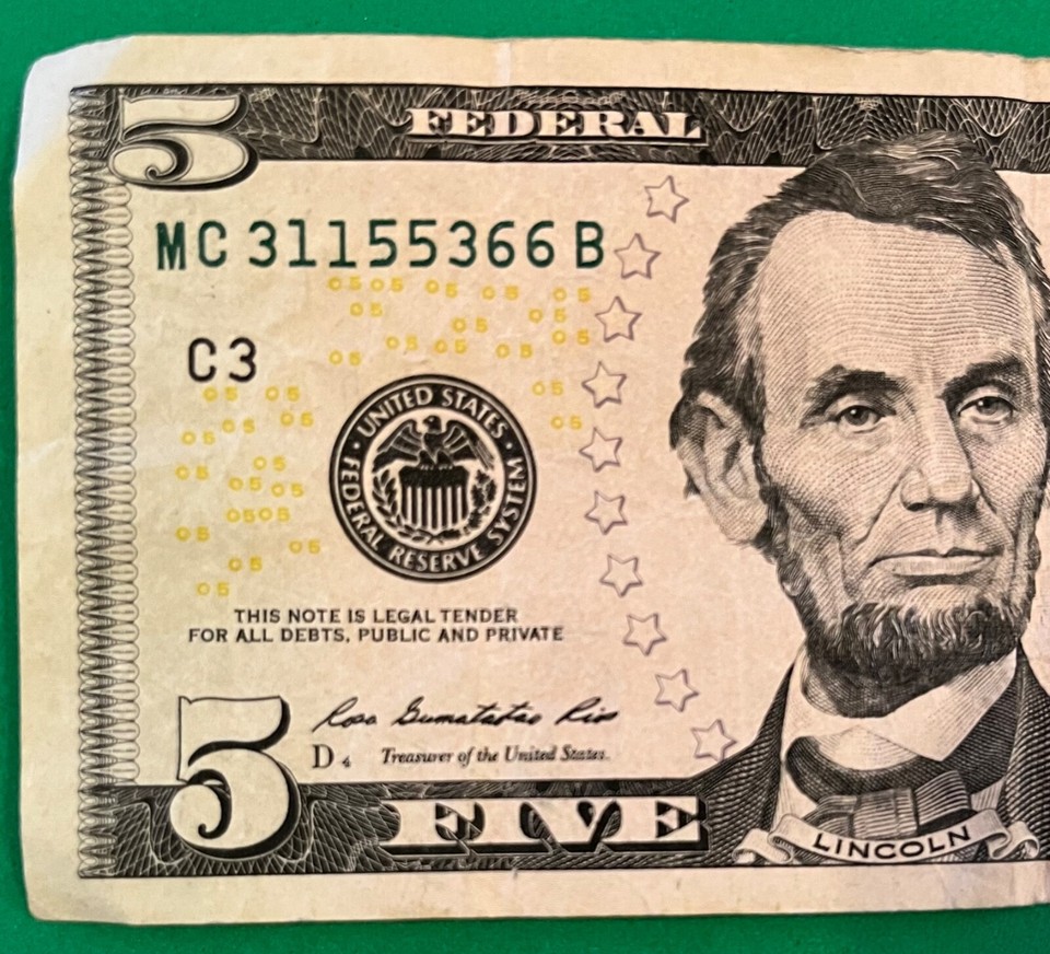 2013 $5 FIVE DOLLAR BILL Quad Doubles 4 Pairs - Fancy Serial Number ...