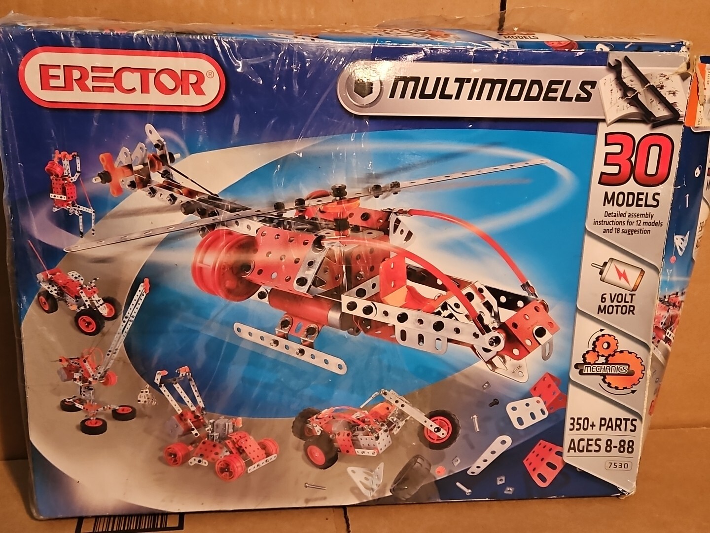 Erector Multi Models Set 30 Building Blocks 352 Parts Vehicles 7530 ...