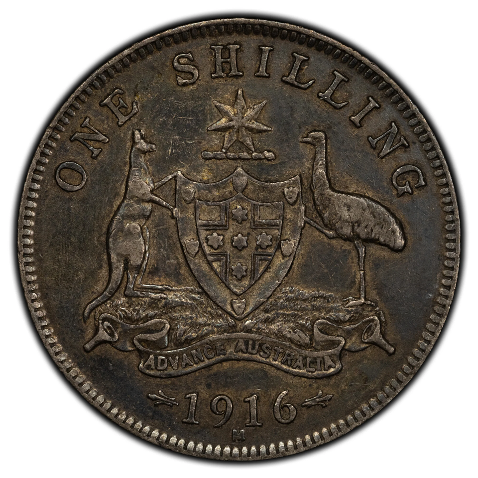 Australia 1916-M One Shilling Silver Coin | eBay