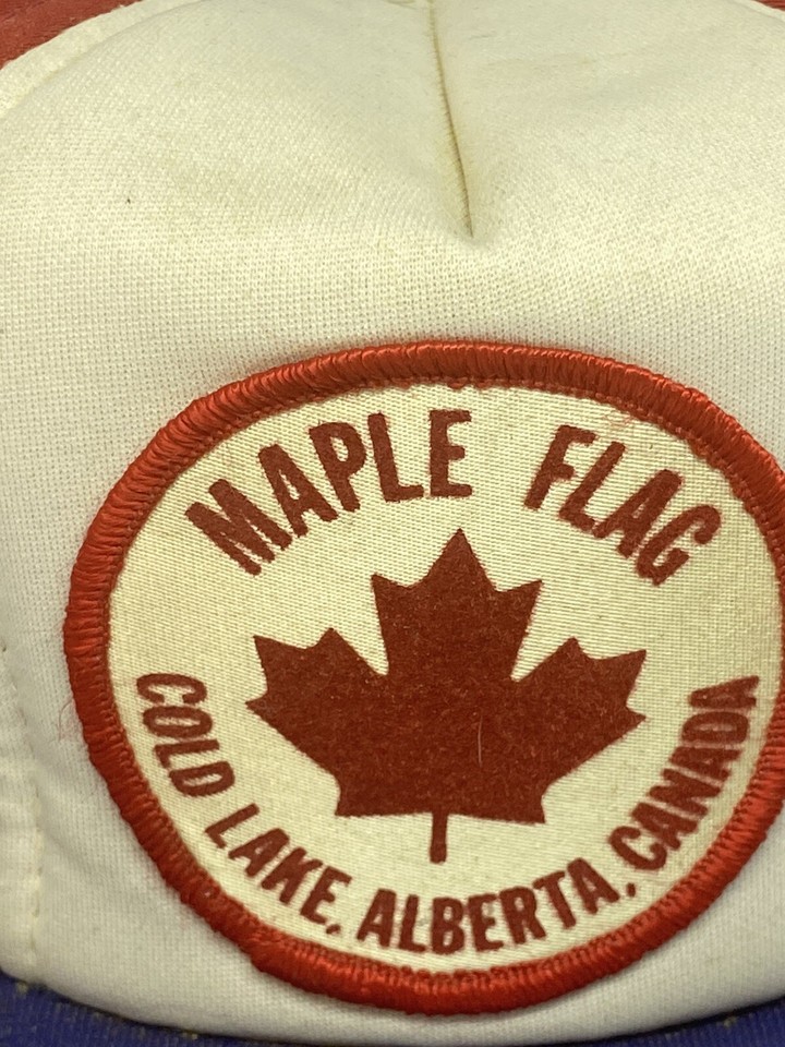 VTG Maple Flag Cold Lake Alberta Canada Red White Blue Mesh Hat Cap ...