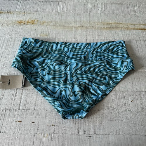 Nike Swirl High Waist Swim Bottoms NWT size XXL Ribbed in Aquarius Blue ...