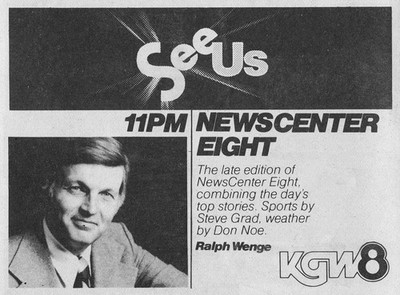 1978 KGW PORTLAND,OREGON TV NEWS AD / RALPH WENGE / REPORTER | eBay