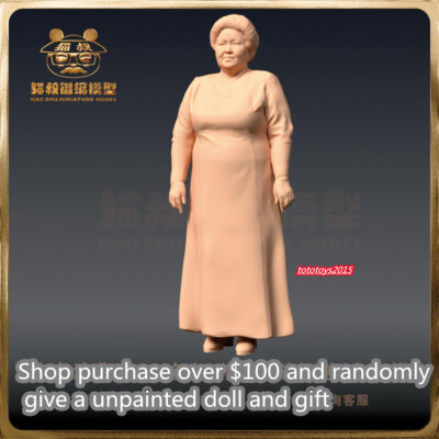 1/43 1/64 1/87 Dress Fat Lady Scene Miniatures Figures Doll For Cars ...